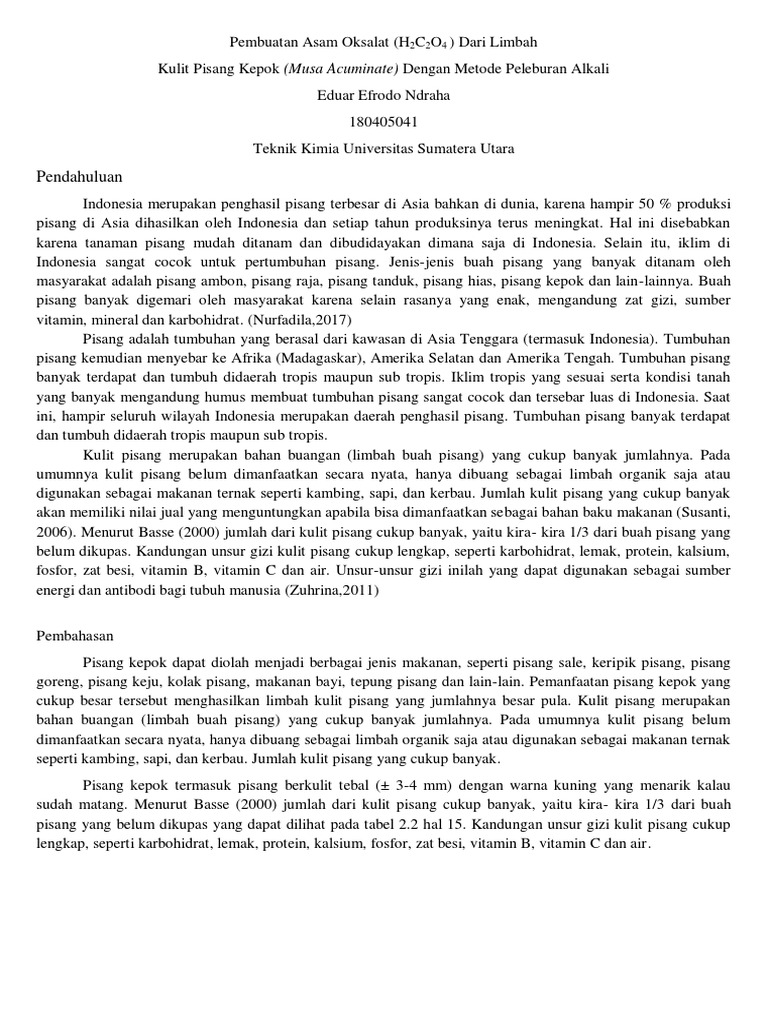 Pembuatan Asam Oksalat Eduar | PDF