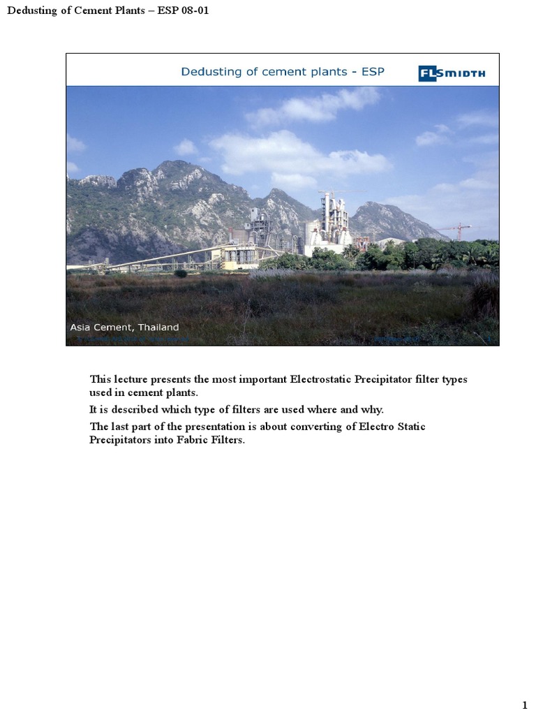 Electrostatic Precipitators ESP | PDF | Electrical Resistivity And ...