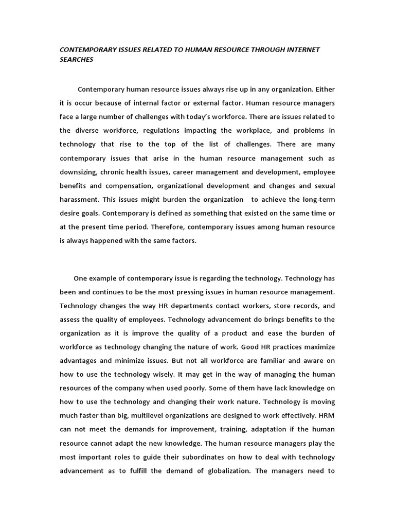 Contemporary HR Challenges and Solutions | PDF | Layoff | Human ...