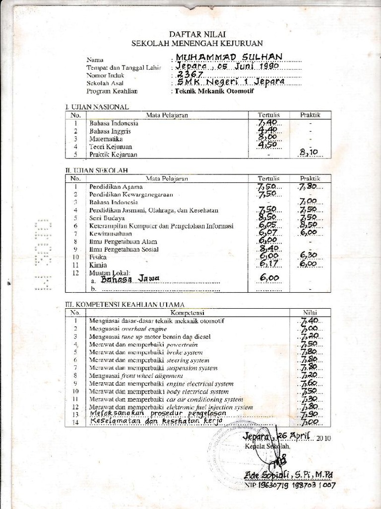 Ijazah SMK 02 | PDF
