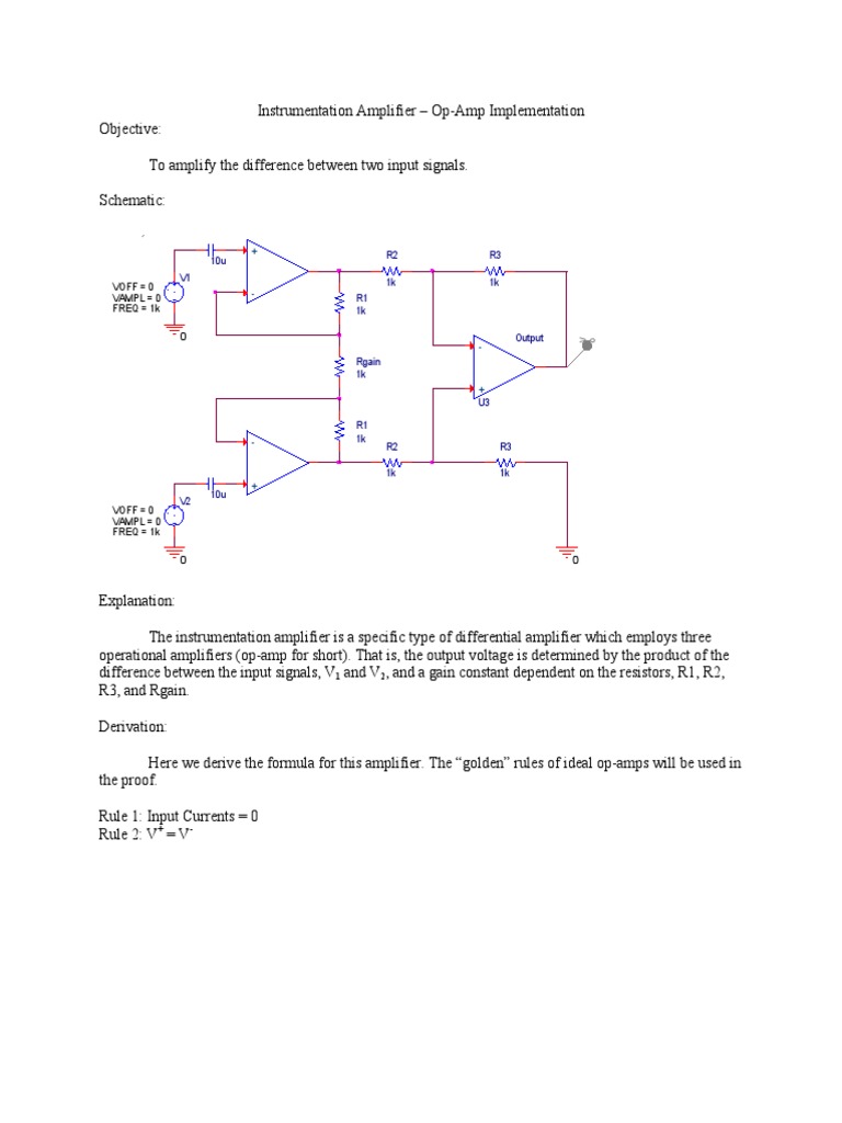 Deriving Instrumentation Amplifier Gain | PDF | Amplifier | Electricity