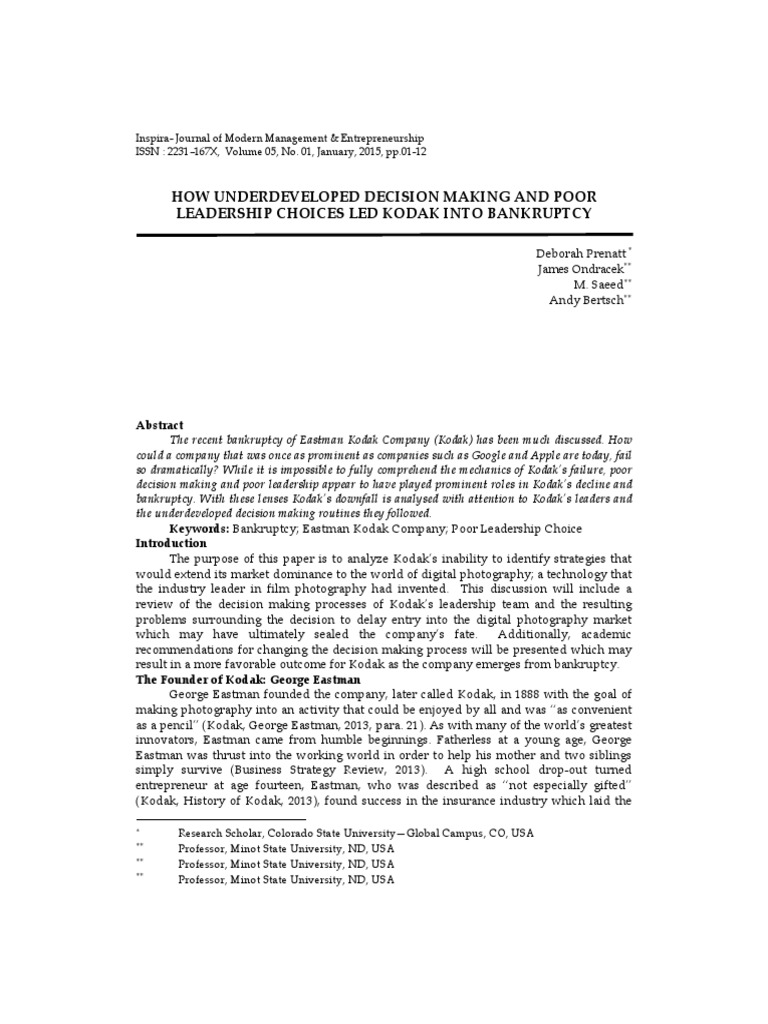 Poor Leadership Decisions: How a Lack of Strategic Thinking and Failure ...