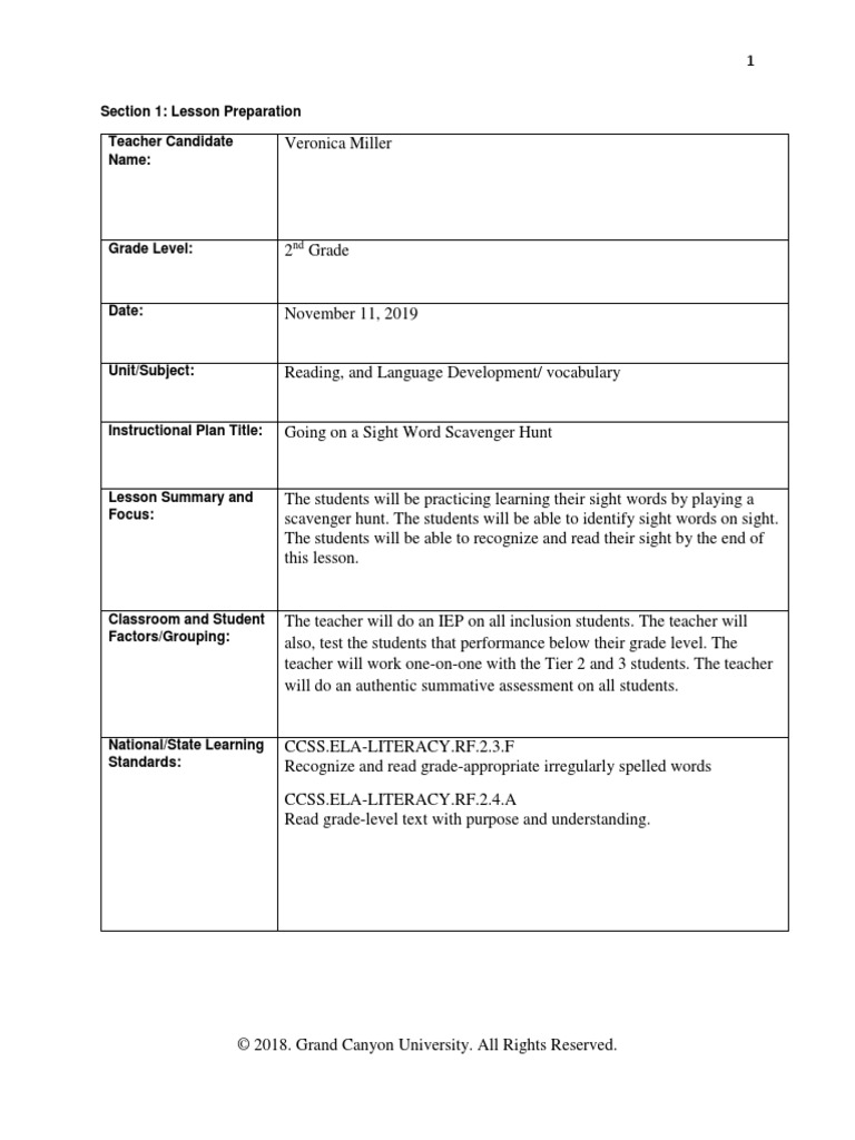 Coe-Lesson-Plan-Template 2 | PDF | Vocabulary | Special Education