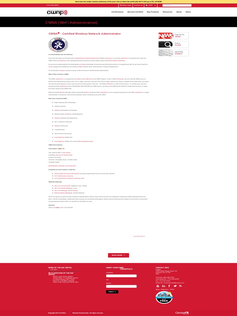 Cwna (Wi Fi Administration) : CWNA - Certified Wireless Network ...