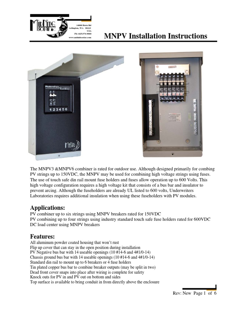 MNPV Installation Instructions: Applications | PDF | Fuse (Electrical ...