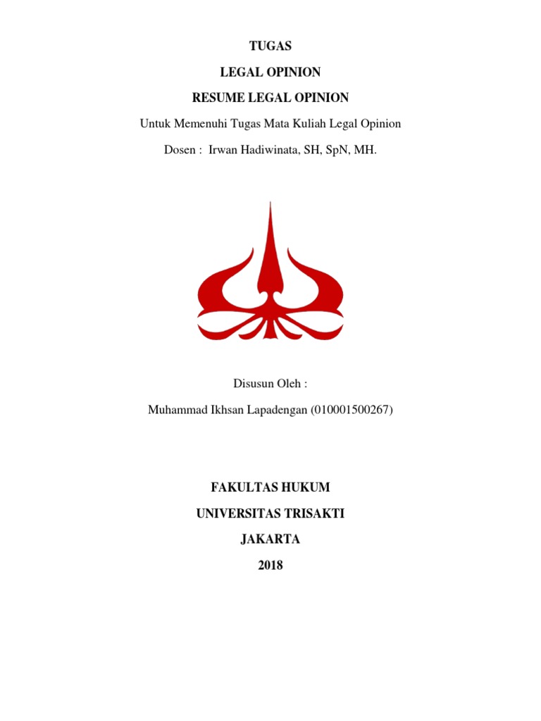 Contoh Pembuatan Legal Opinion | PDF
