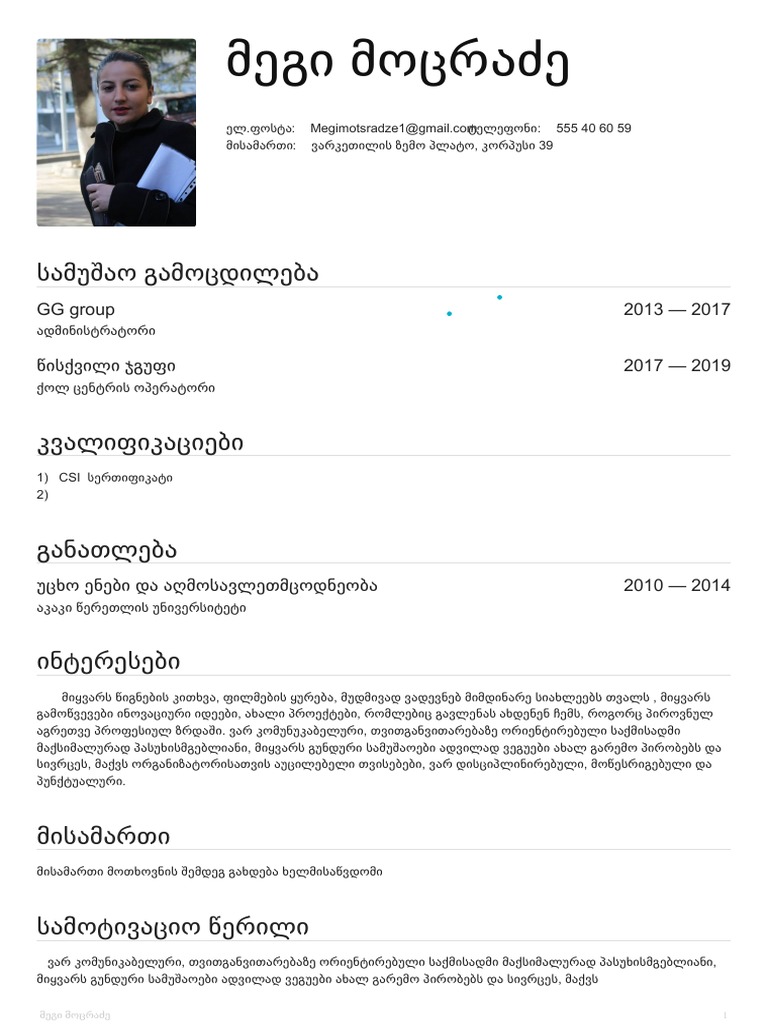 ჩემი CV | PDF