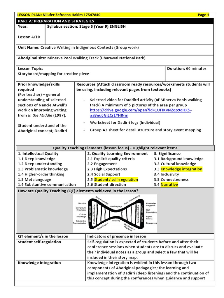 Creative Writing Lesson Plan: Indigenous Contexts | PDF | Narrative ...