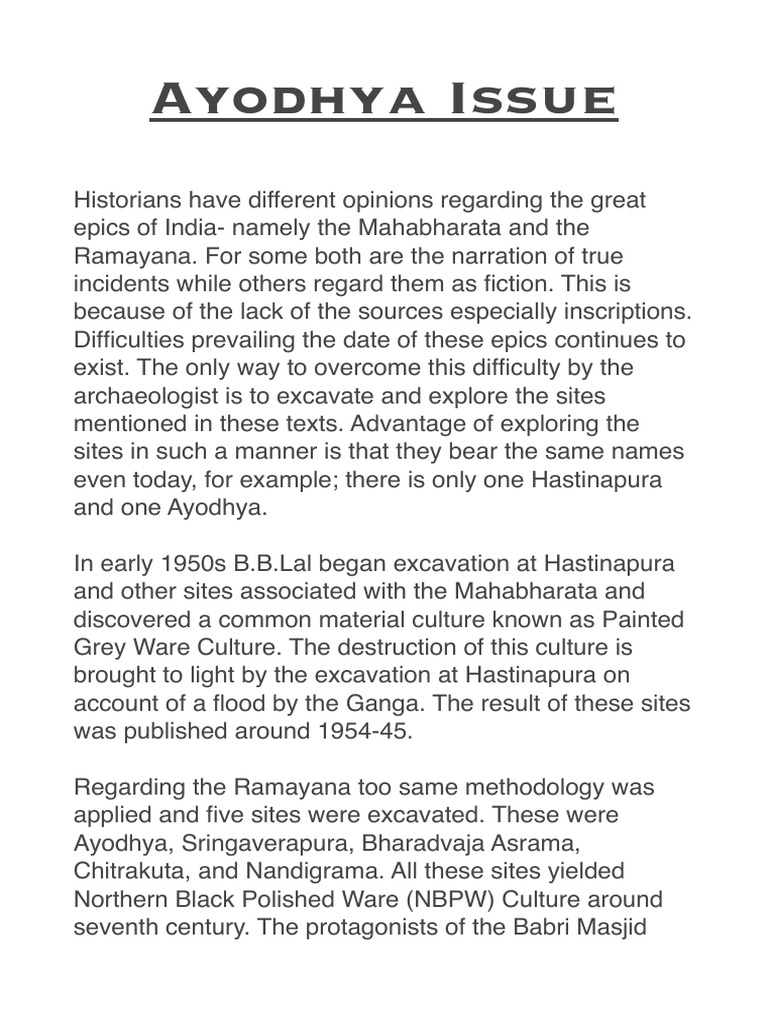 Ayodhya Issue | PDF | Rama | Indian Religions