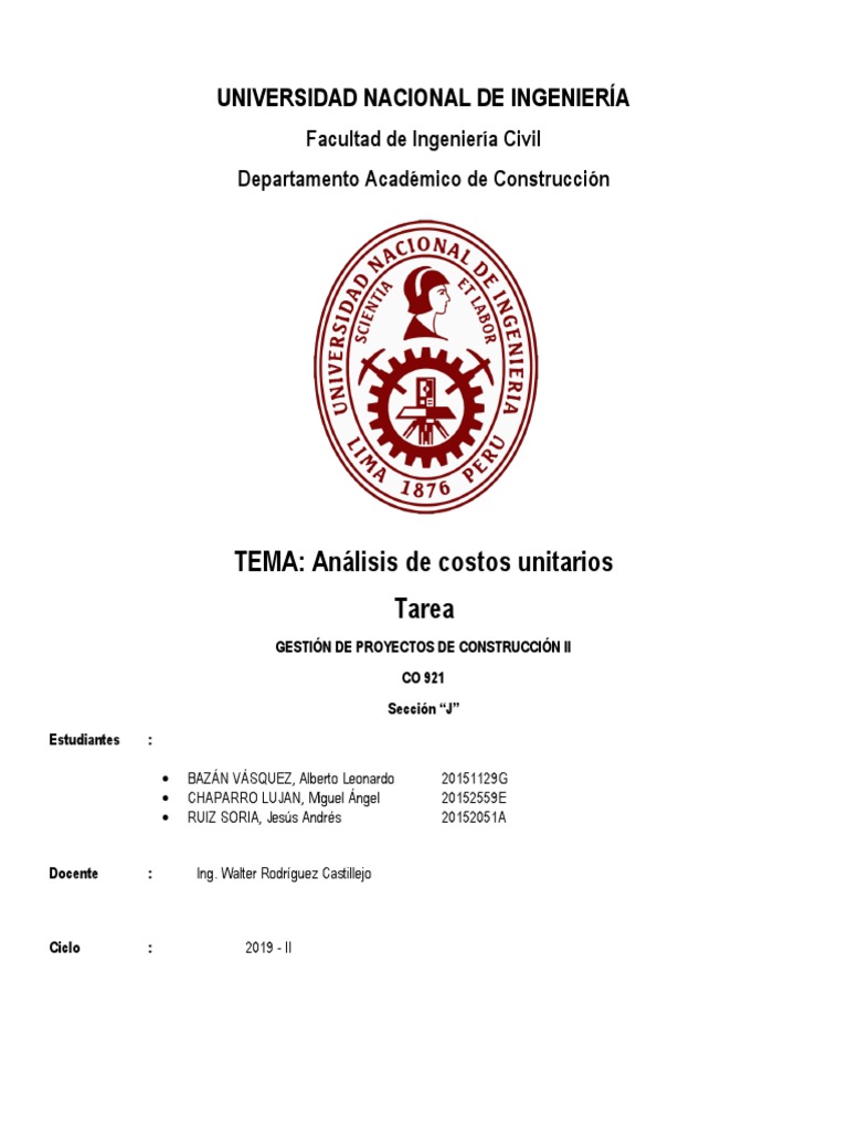 Análisis de Costos Unitarios | PDF | Material compuesto | edificio