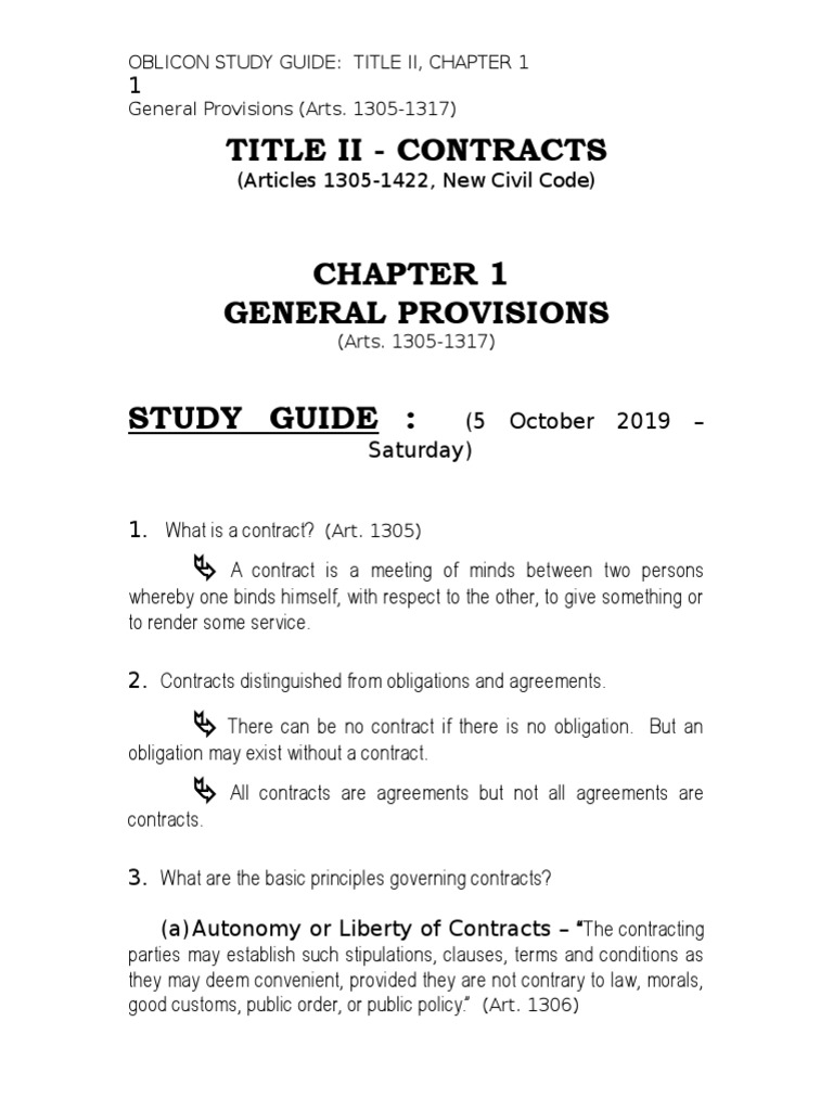 CHAPTER 1 Arts. 1305 1317 | Download Free PDF | Business Law | Civil ...
