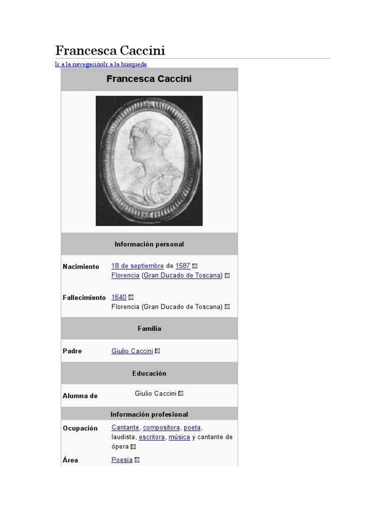 Francesca Caccini | PDF | Las artes escénicas | Música clásica