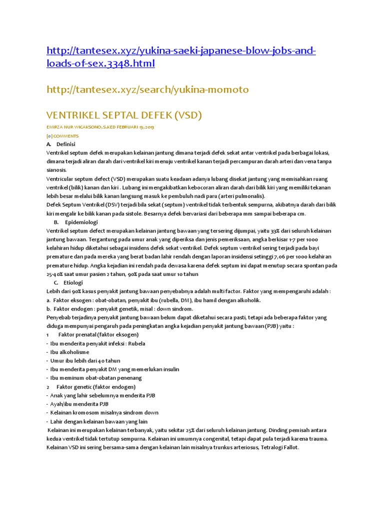Ventrikel Septal Defek | PDF | Sains & Matematika