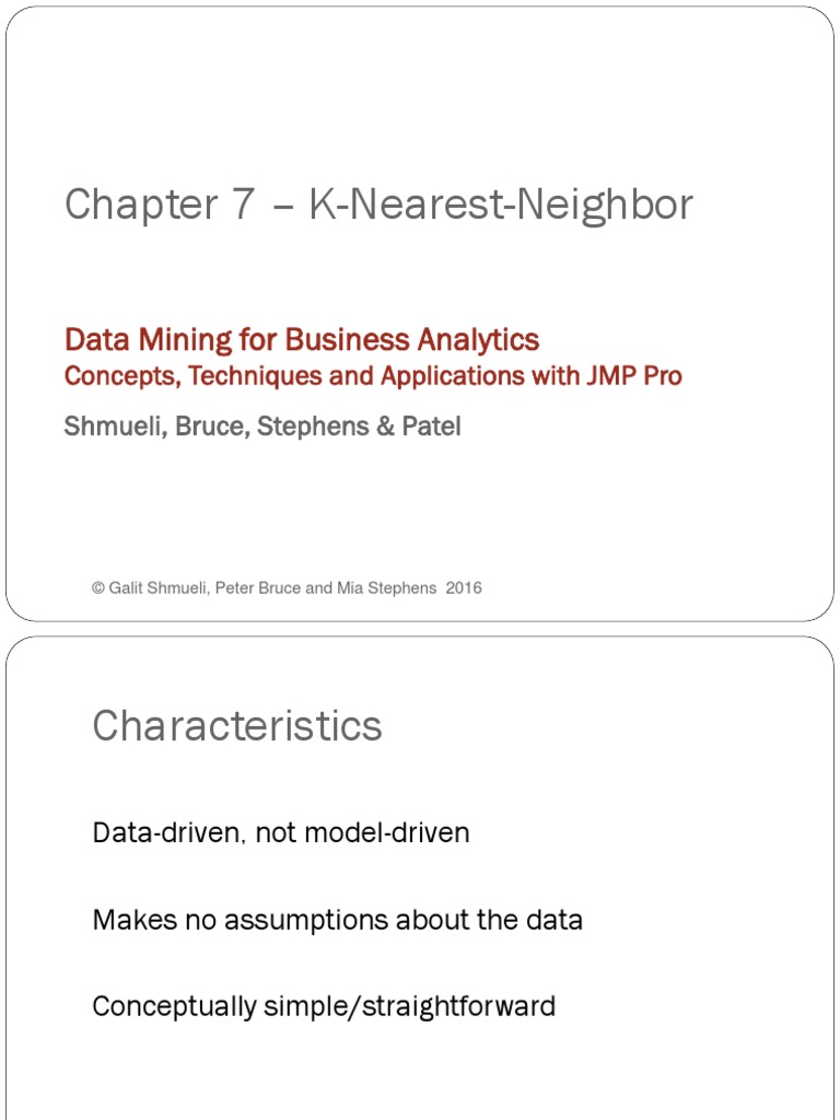Chapter 7 - K-Nearest-Neighbor: Data Mining For Business Analytics ...