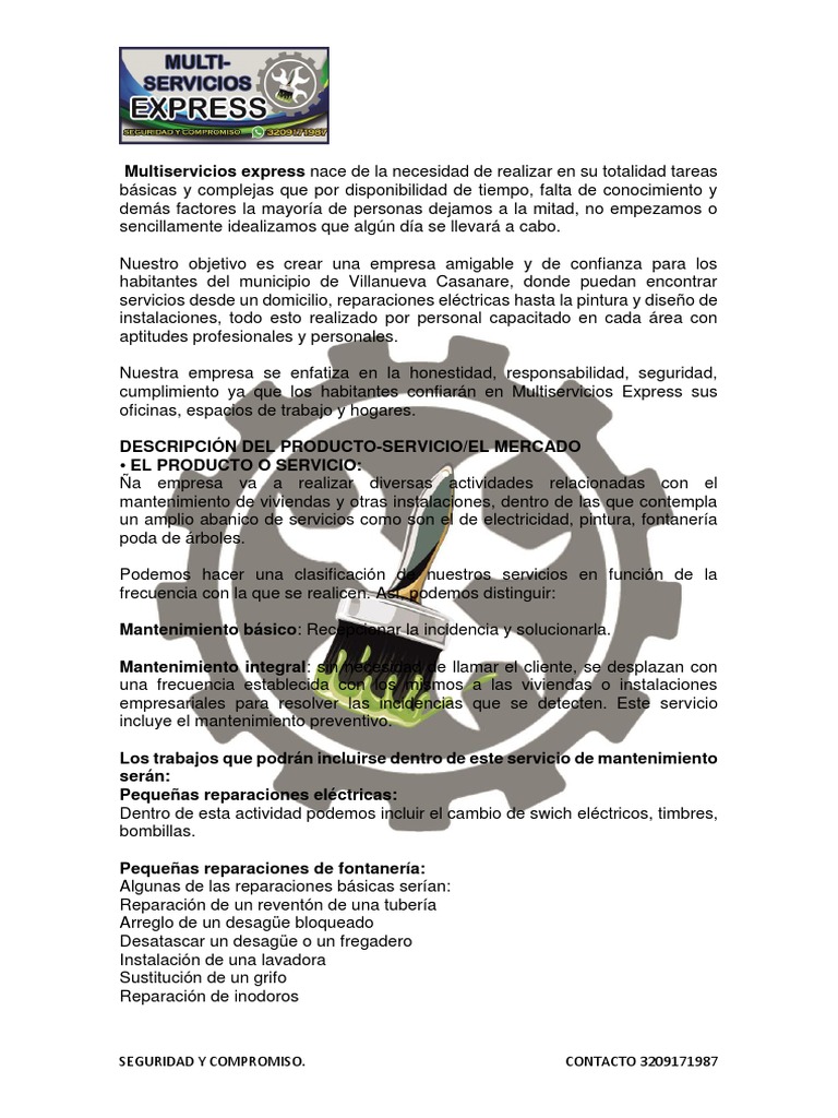 Plan de Negocio Multiservicios Express | PDF | Cliente | Bancos