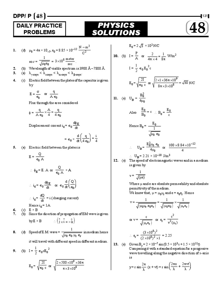 Daily Practice Problems in Physics | PDF | Wavelength | Waves