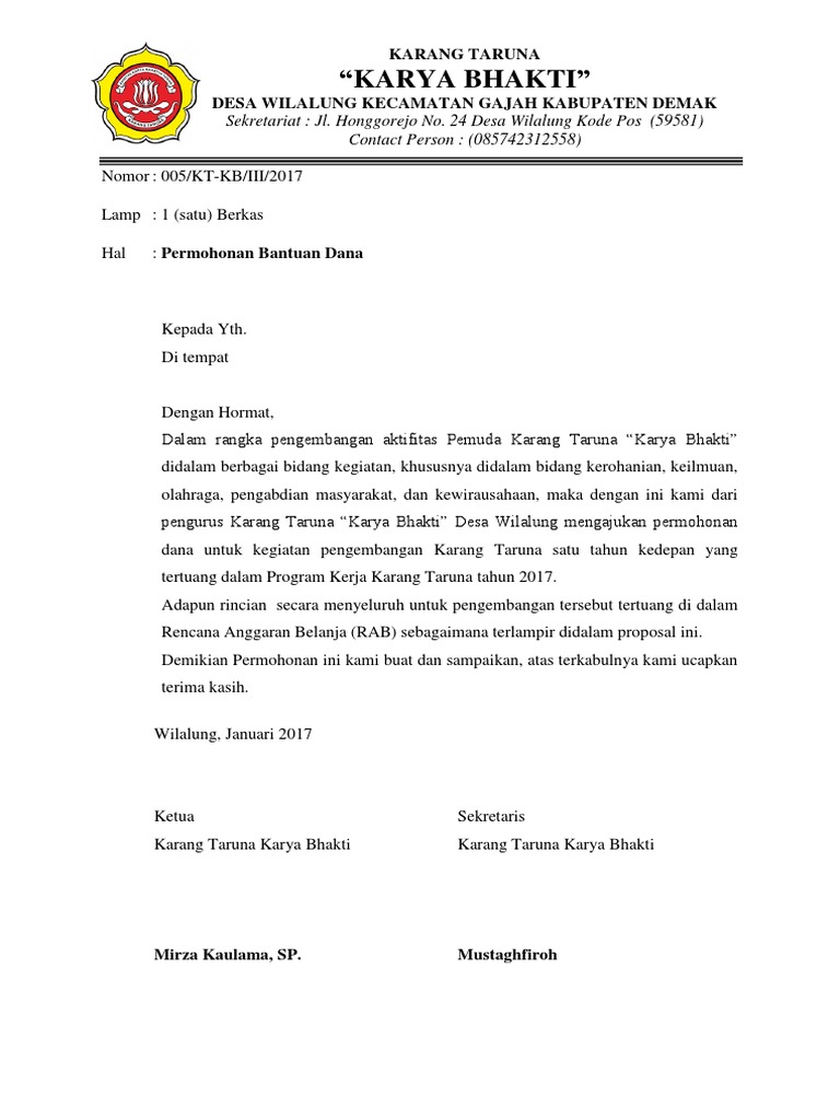 Proposal Proker Karang Taruna 2017 | PDF