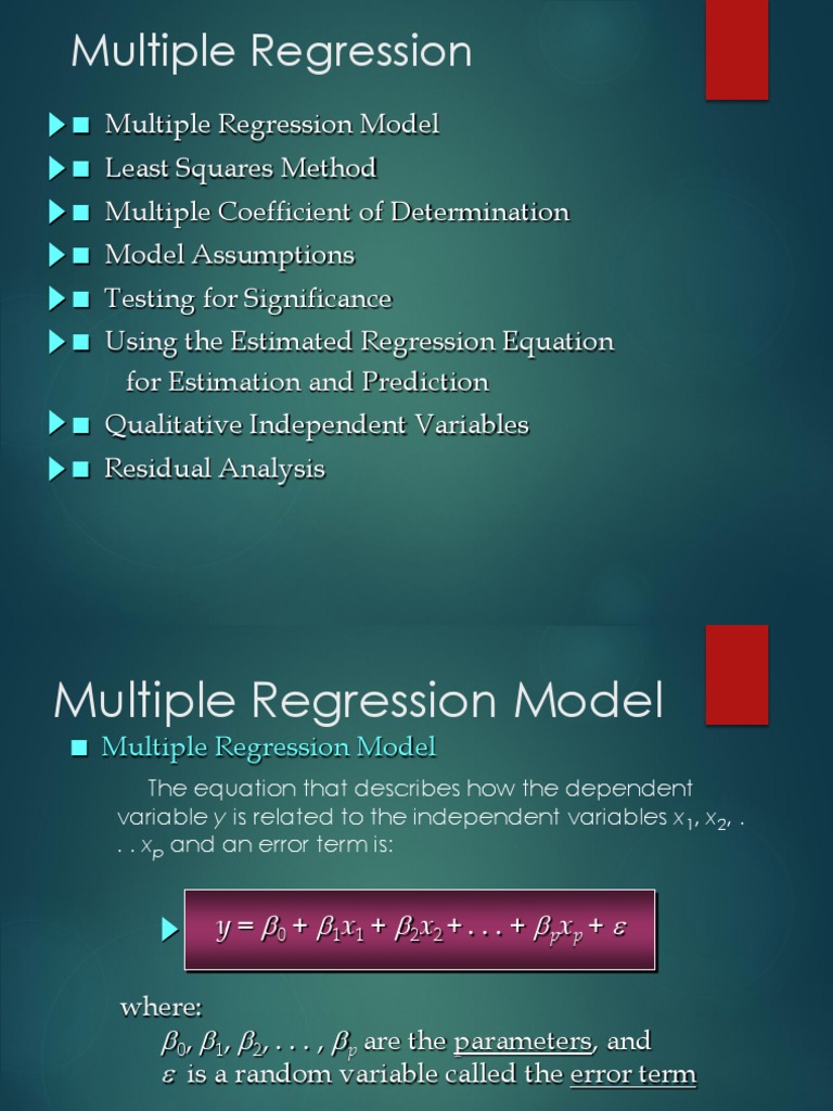 MultipleRegression 1 | PDF | Errors And Residuals | Coefficient Of Determination