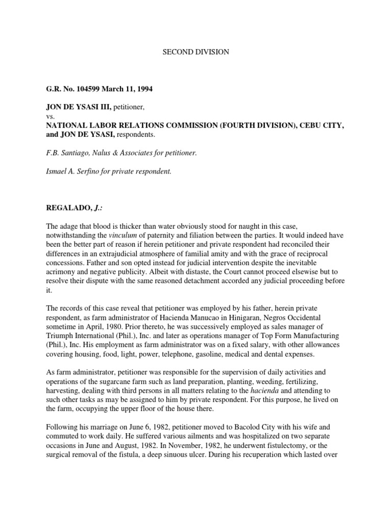 Ysasi V NLRC | PDF | Damages | Employment