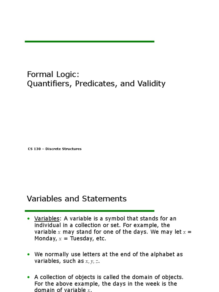 Predicate Logic | PDF | Interpretation (Logic) | First Order Logic