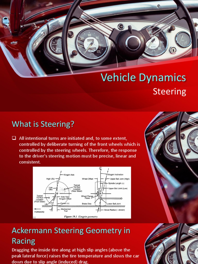 Vehicle Dynamics Presentation | PDF | Steering | Land Vehicles