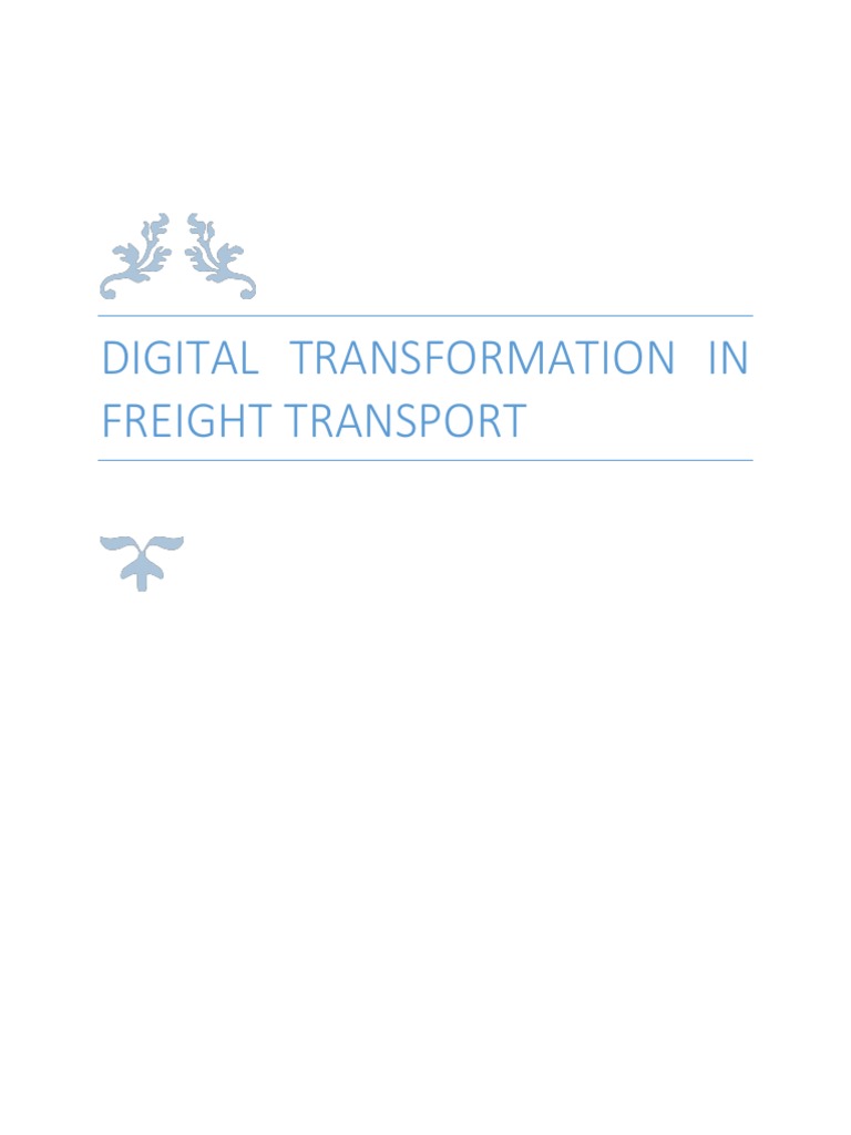 Digital Transformation In Freight Transport Pdf Pricing Business
