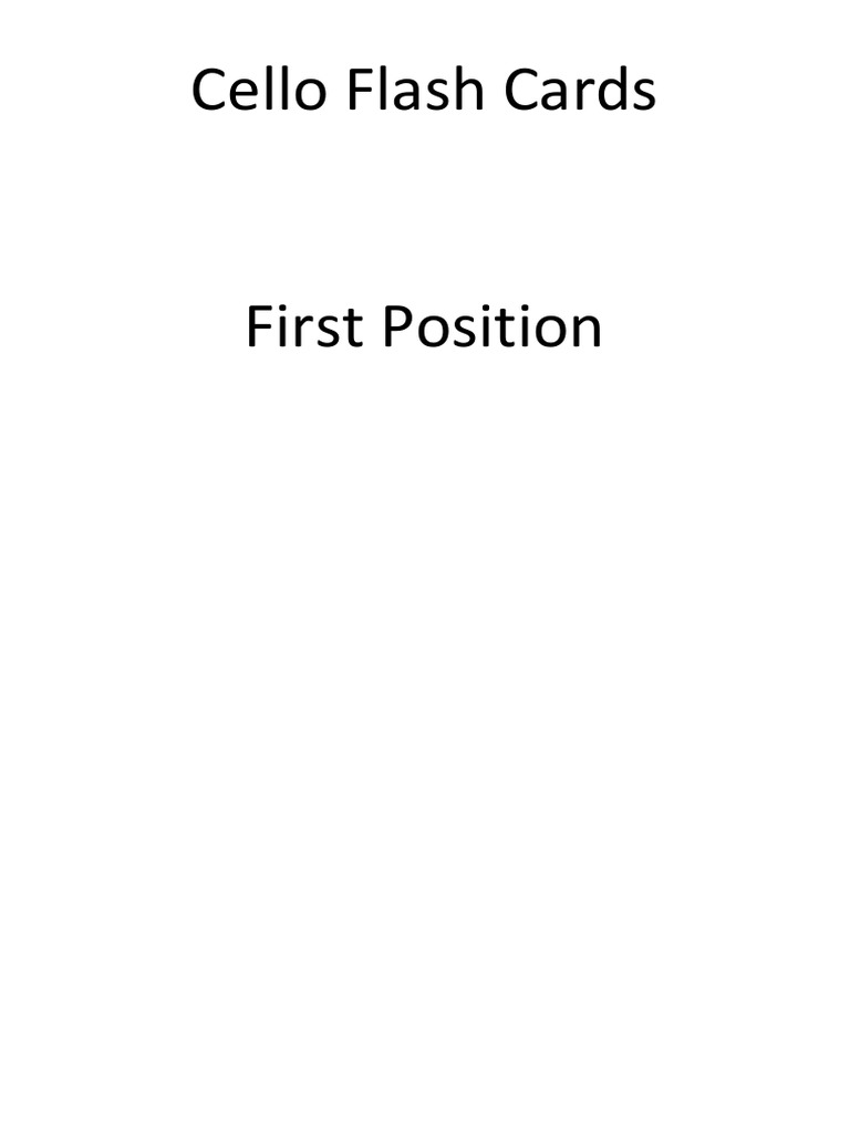 Cello First Position Flash Cards | PDF | Art