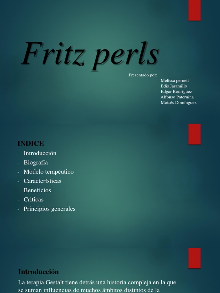 Fritz Perls | PDF | Terapia Gestalt | Psicoterapia