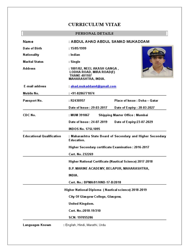 Ahad CV | PDF | Behavior Modification | Learning