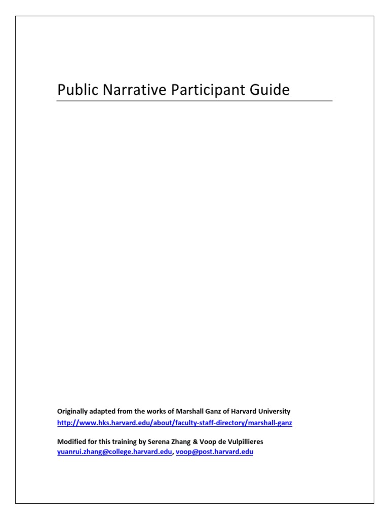 Public Narrative Participant Guide PDF | PDF | Narrative | Hope