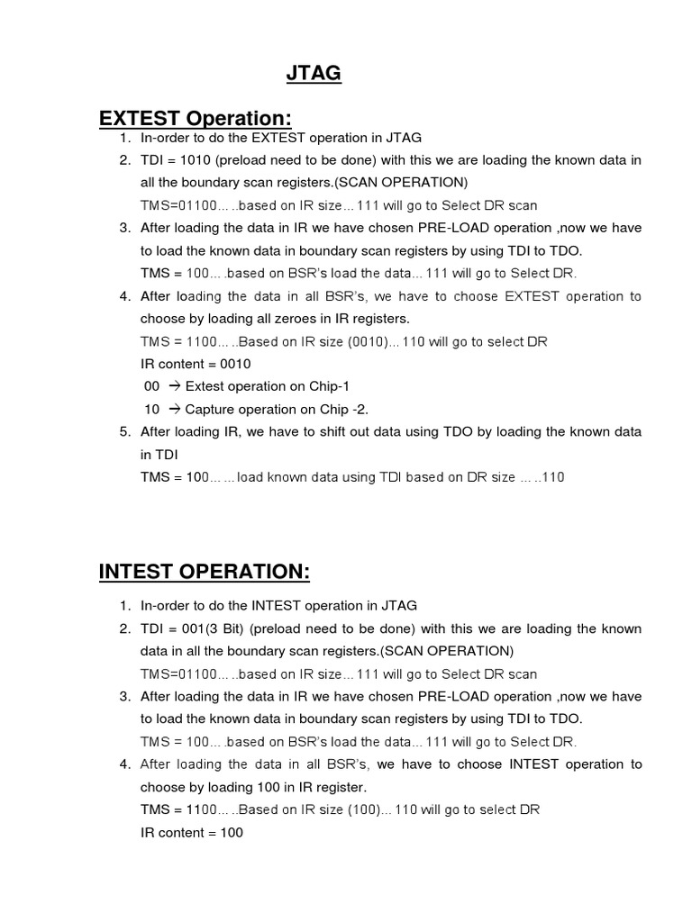 Jtag EXTEST Operation | PDF | Tests | Classes Of Computers