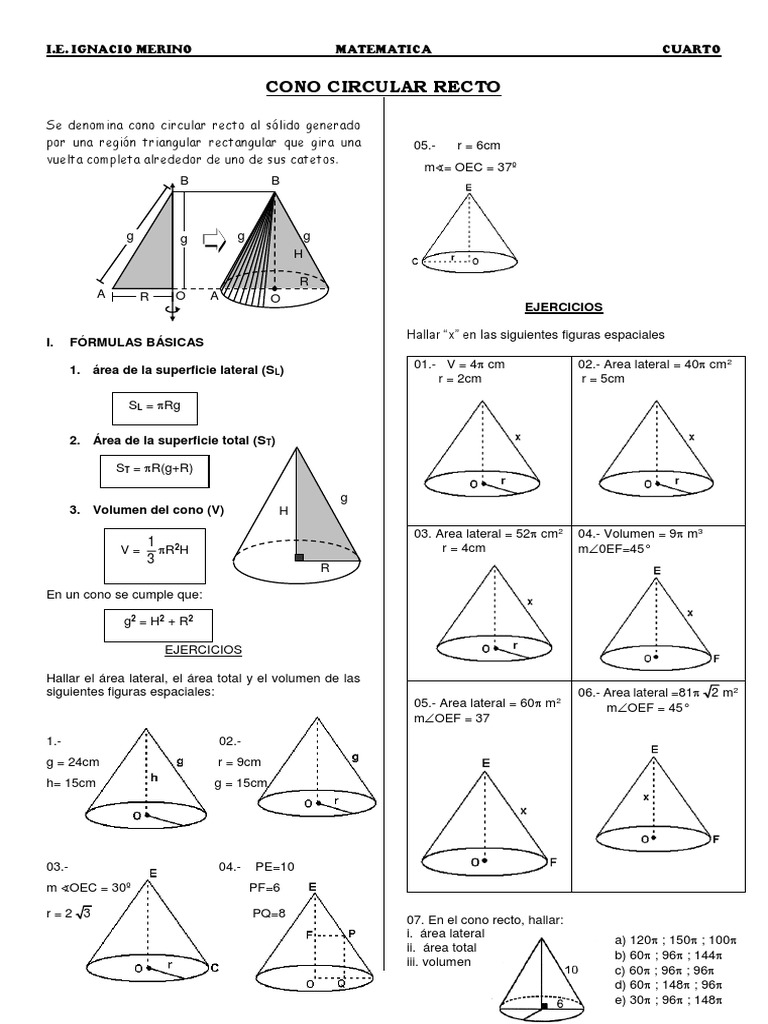 Cono Circular Recto | PDF | Esfera | Leche