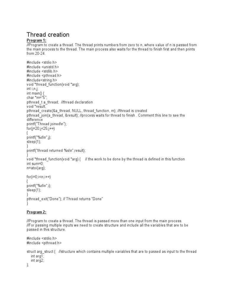 Creating Threads in C Programming | PDF | Programming Paradigms | Notation