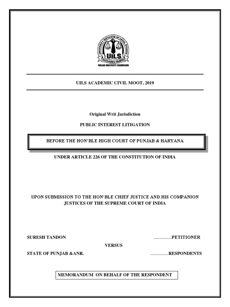 Civil Writ Petition Memorial | PDF | Public Law | Judiciaries