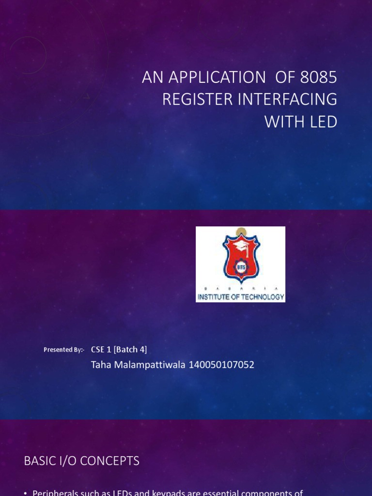 An Application of 8085 Register Interfacing With Led | PDF | Input ... An Application of 8085 Register Interfacing With Led | PDF | Input ...
