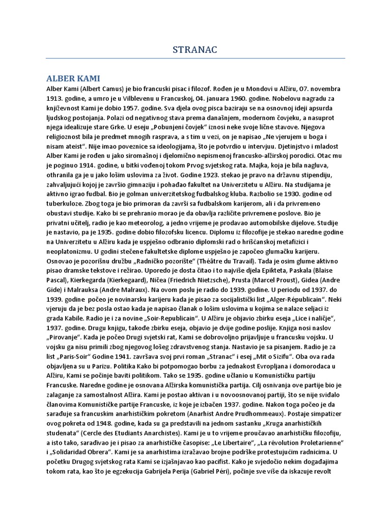Stranac - Alber Kami | PDF