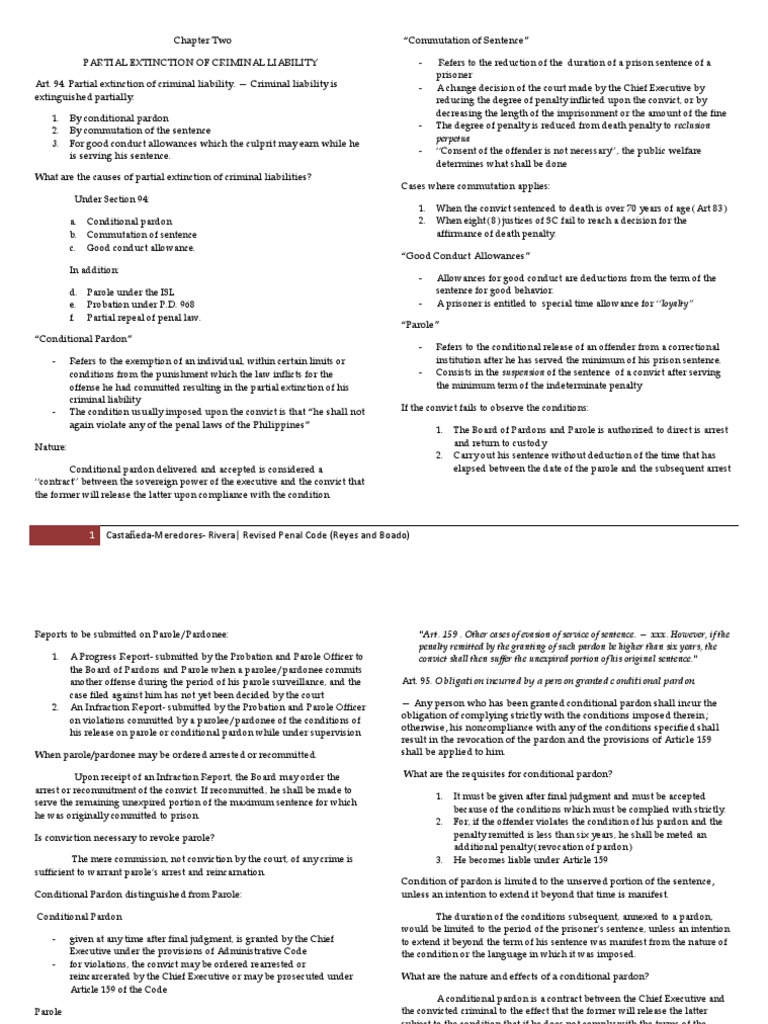 Criminal Liability Extinction | PDF | Pardon | Parole