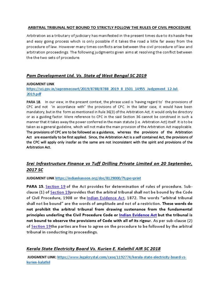 Arbitration Procedure & Civil Procedure Code | PDF | Arbitral Tribunal ...