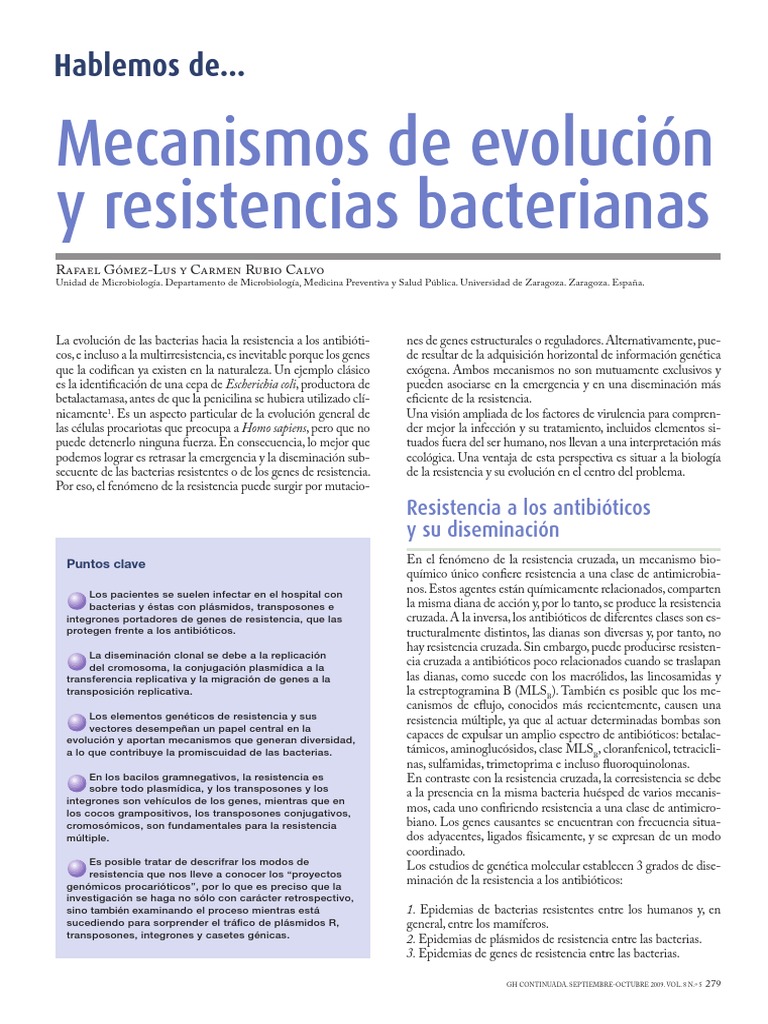 Mecanismos de Evolución y Resistencia Bacterianas | PDF | Plásmido ...