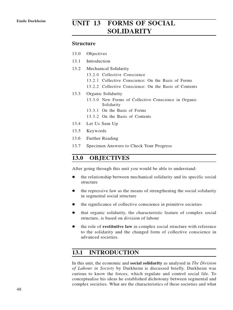 Mechanical and Organic Solidarity | PDF | Solidarity | Émile Durkheim