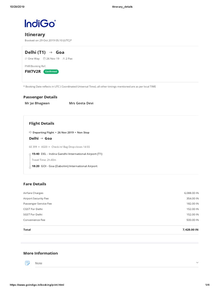 Indigo Ticket | PDF | International Airport | Airport