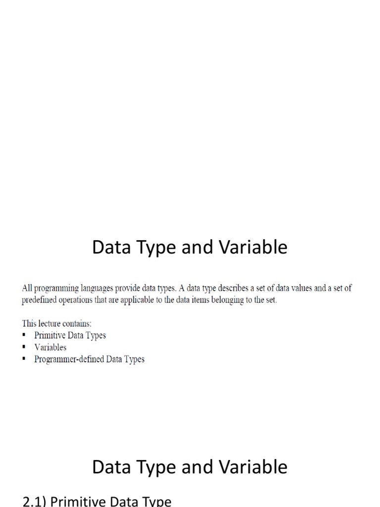 PPL Unit 2 PDF | PDF | Data Type | Variable (Computer Science)