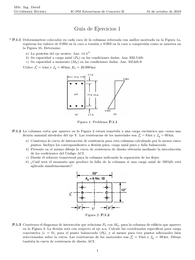 IC-958 - Guia de Ejercicios 1 | PDF | Doblar | Hormigón