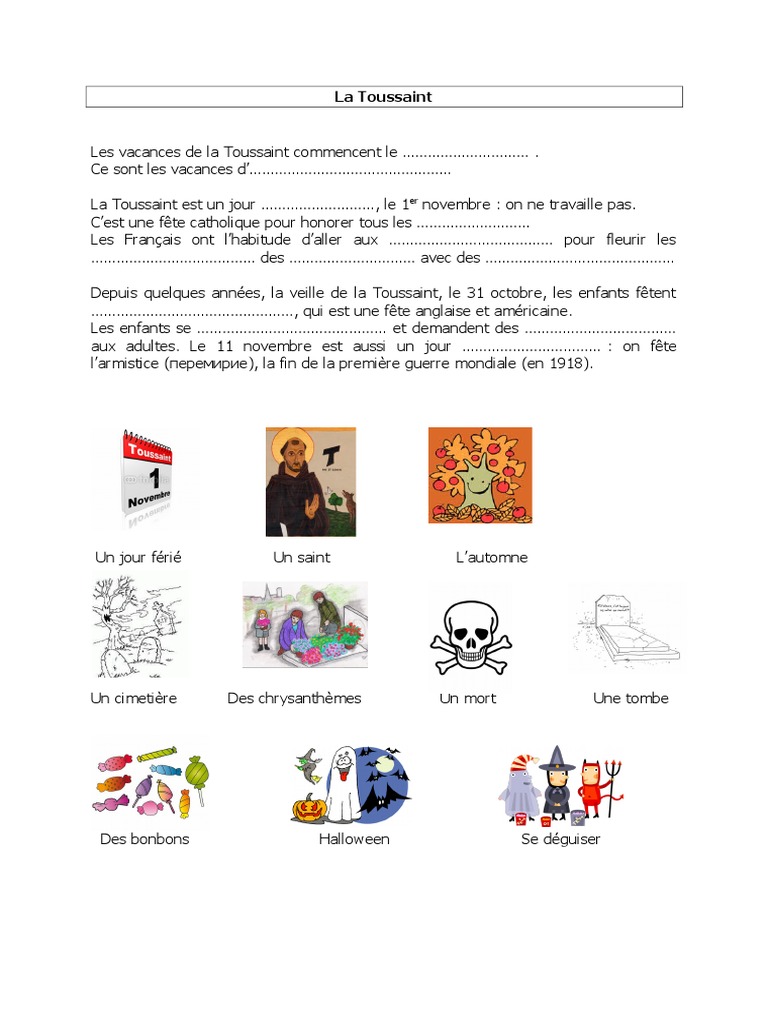 La Toussaint | PDF | Études des langues étrangères