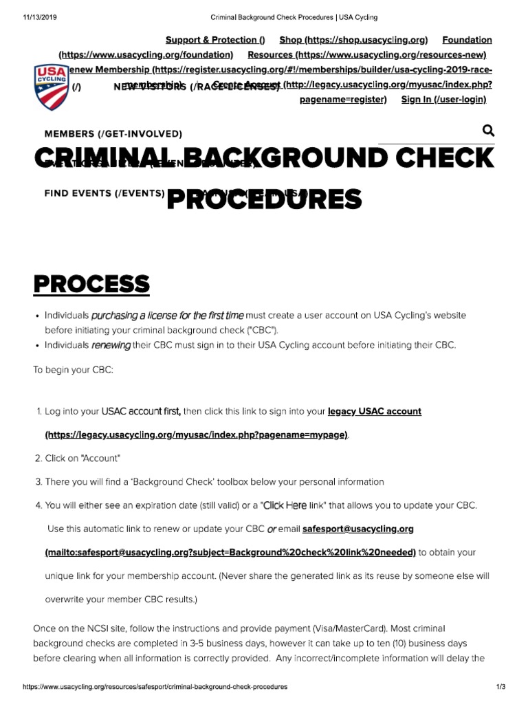 Criminal Background Check Procedures | PDF