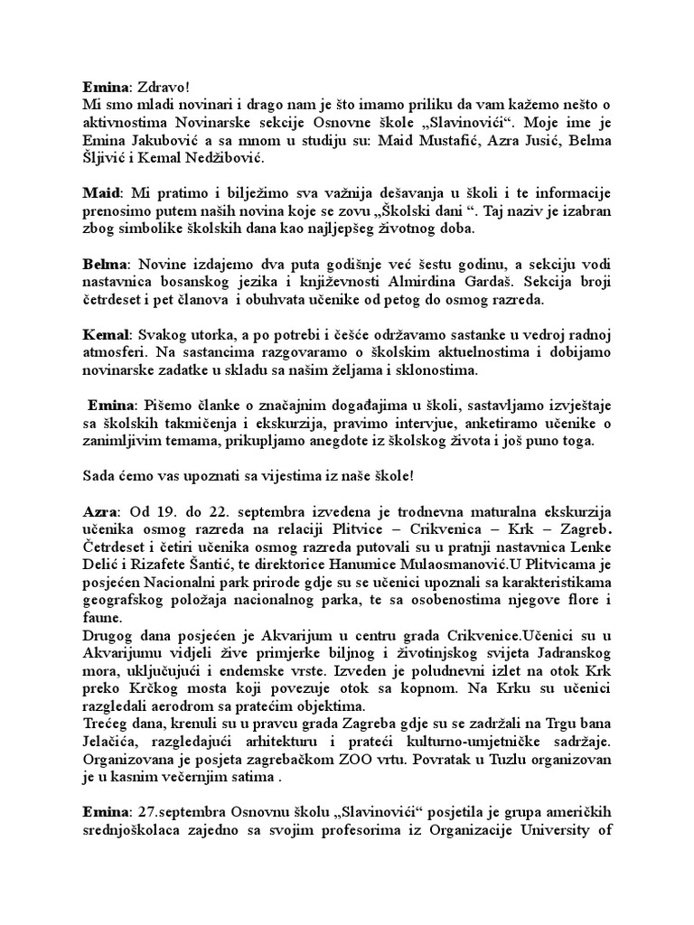 Novinarska Sekcija | PDF