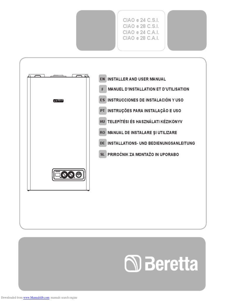 Beretta CIAO e 24 C.S.I. Installer and User Manual | PDF | Cantidad | Electrodinámica