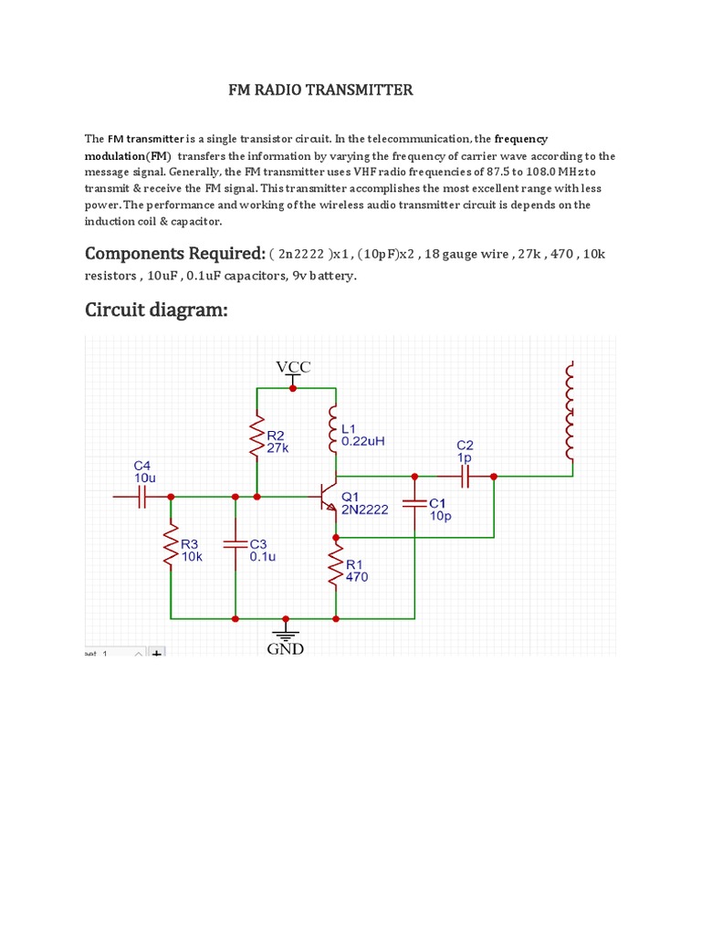 FM RADIO TRANSMITTER (Report) | PDF | Frequency Modulation | Transmitter