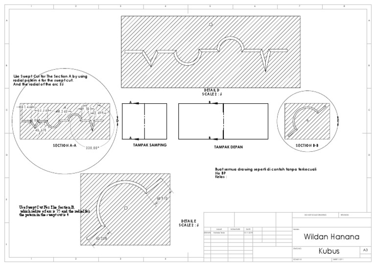 Detailed Engineering Drawing of a Complex 3D Object with Multiple ...