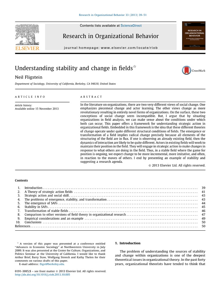 Understanding Stability and Change in Fields | PDF | Emergence | Thought